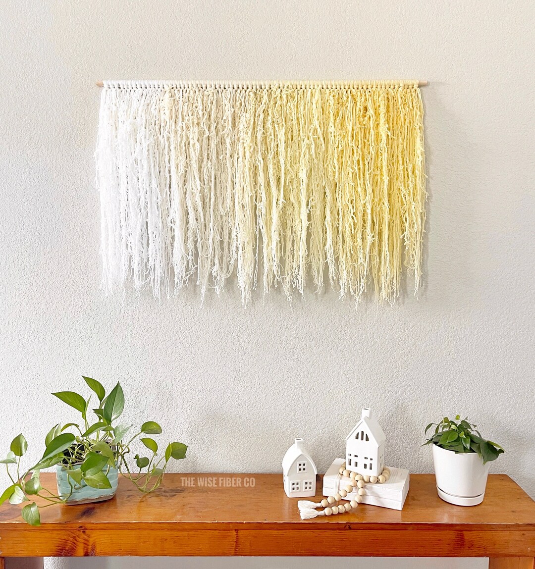 Customizable Macrame Wall Hanging, 36 W X 24 L & 50 Colors, Neutral ...