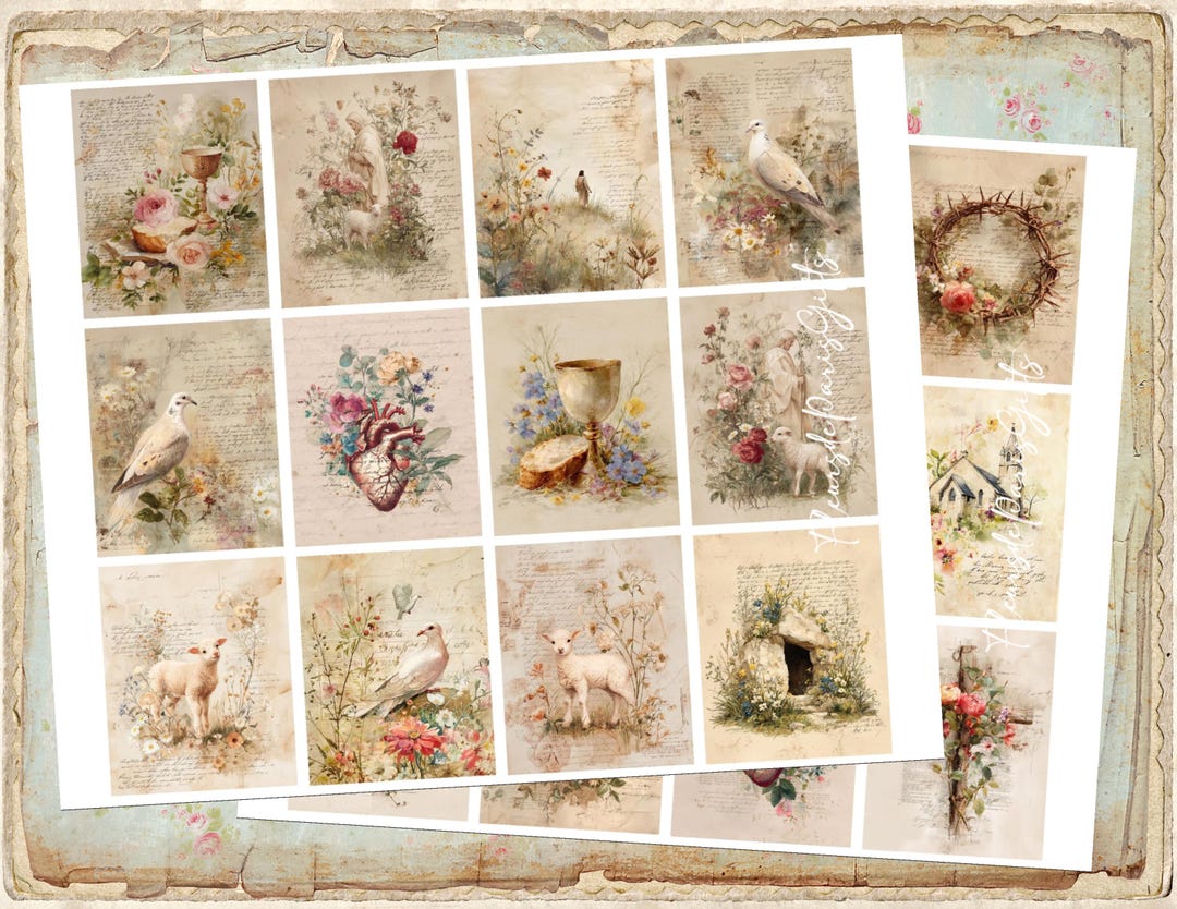 Vintage Pastel Christian Easter Decoupage Rice Paper A4 Size Set of 2 ...