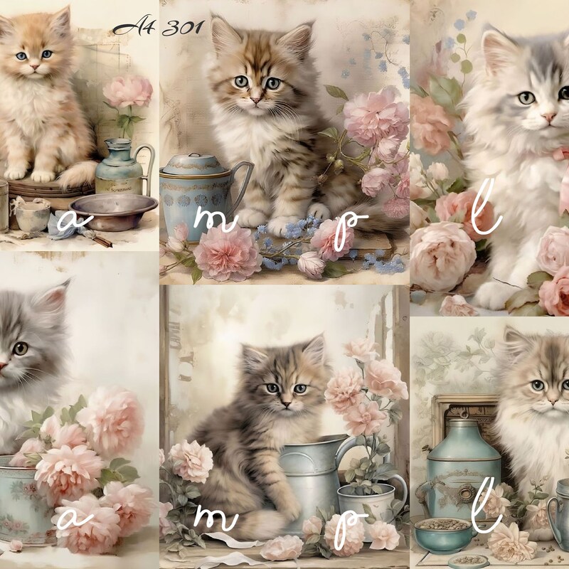 Decoupage Cat - Etsy