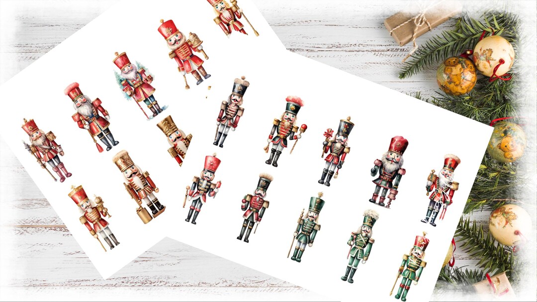 Decoupage Rice Paper, Set of 2 A4 Vintage Christmas Nutcracker ...