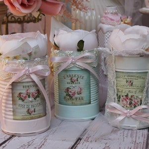 Shabby Chic Vintage Painted Decoupage Floral French Label Set - Etsy