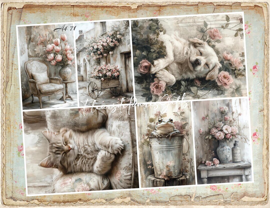 Decoupage Rice Paper, A4 71 Shabby Chic Vintage Cozy Cottage Decoupage ...