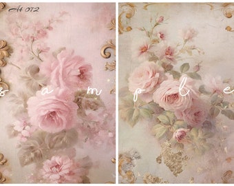 Decoupage Rice Paper, A4 82 Shabby Chic Vintage French Roses Decoupage ...