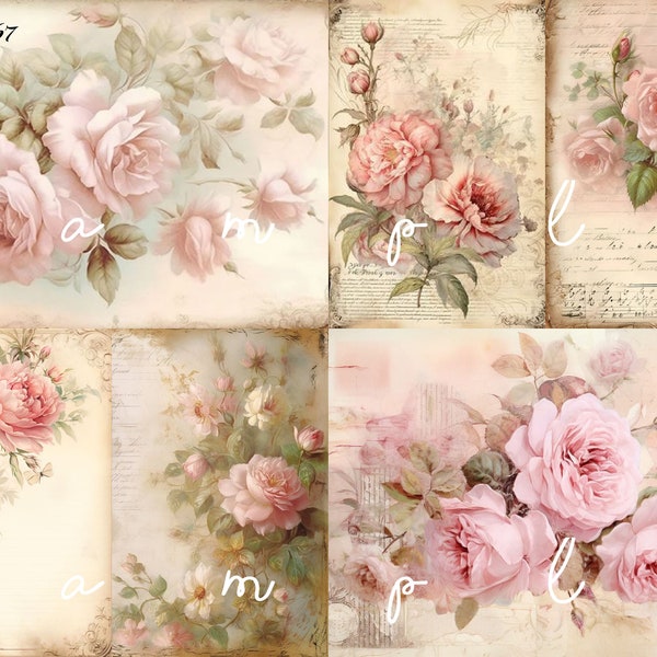 Decoupage Roses - Etsy