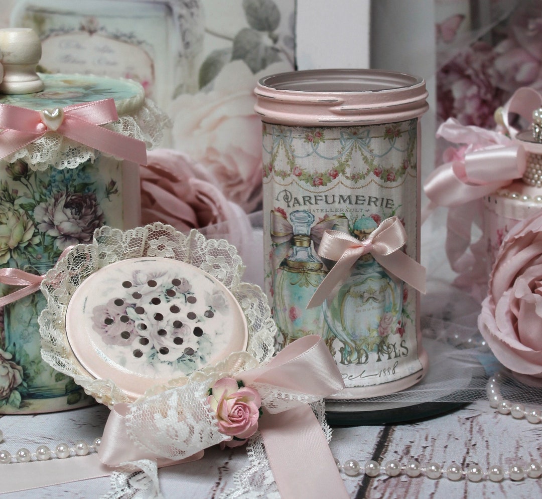 Shabby Chic Victorian French Perfume French Bath FRENCH POWDER DECANTER ...