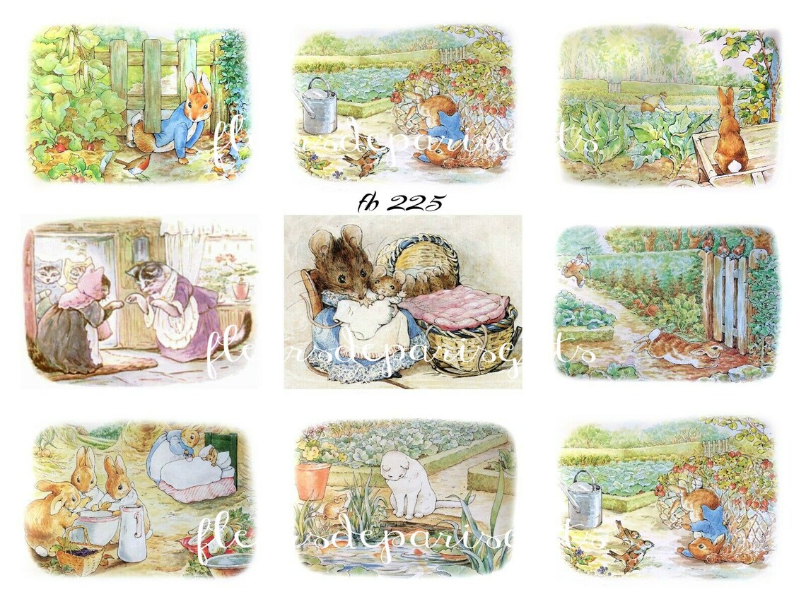 Vintage Beatrix Potter Peter Rabbit Characters 9 SMALL Prints | Etsy