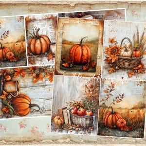 Vintage Fall Pumpkin Decoupage Rice Paper - A4 Set of 2 - Etsy