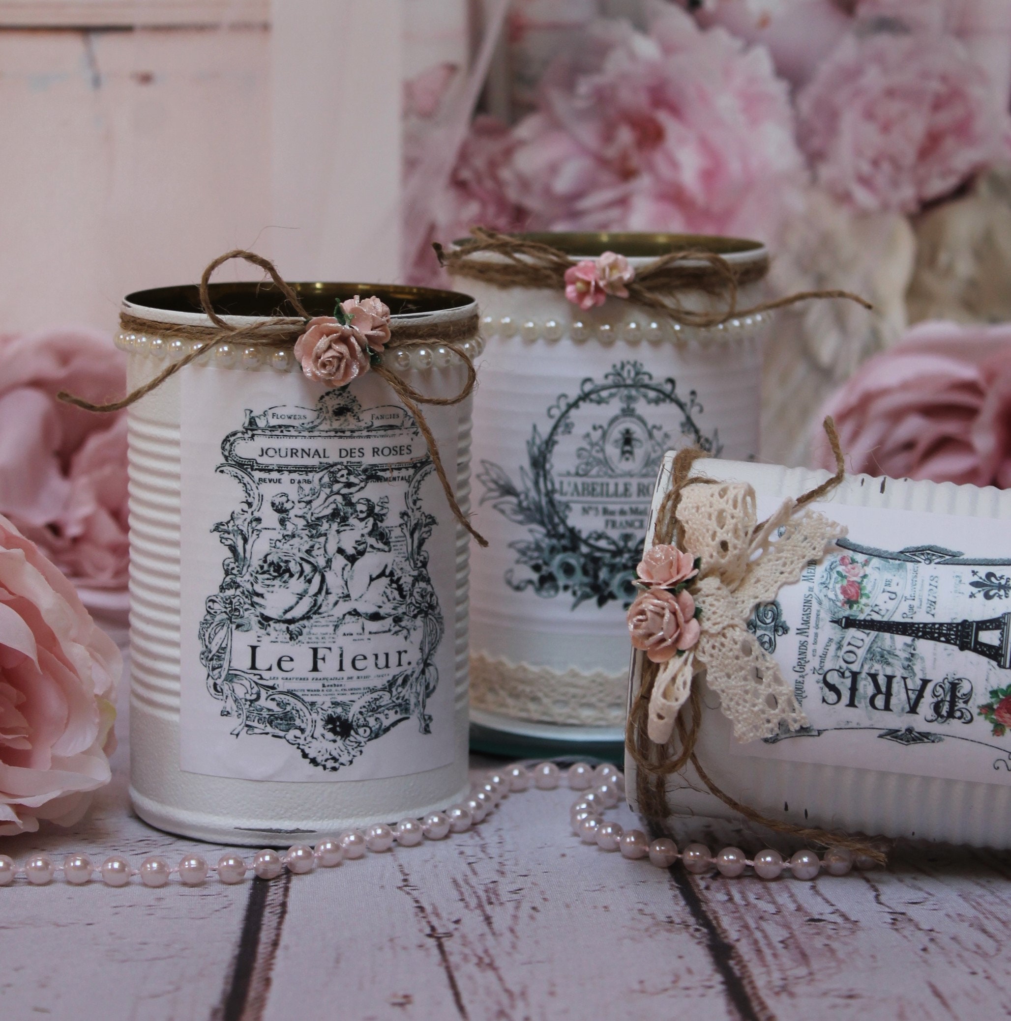 Shabby Chic Vintage French Style Painted Decoupage French - Etsy