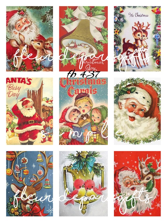 Vintage Retro 50's Christmas Jolly Santa Rein Deer - Etsy