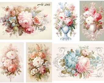 Decoupage Rice Paper A4 565 Shabby Chic Vintage Victorian Girl Roses ...