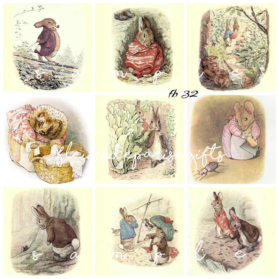 Vintage Beatrix Potter Peter Rabbit Characters 9 2 1/2 X 2 1/2 approx ...