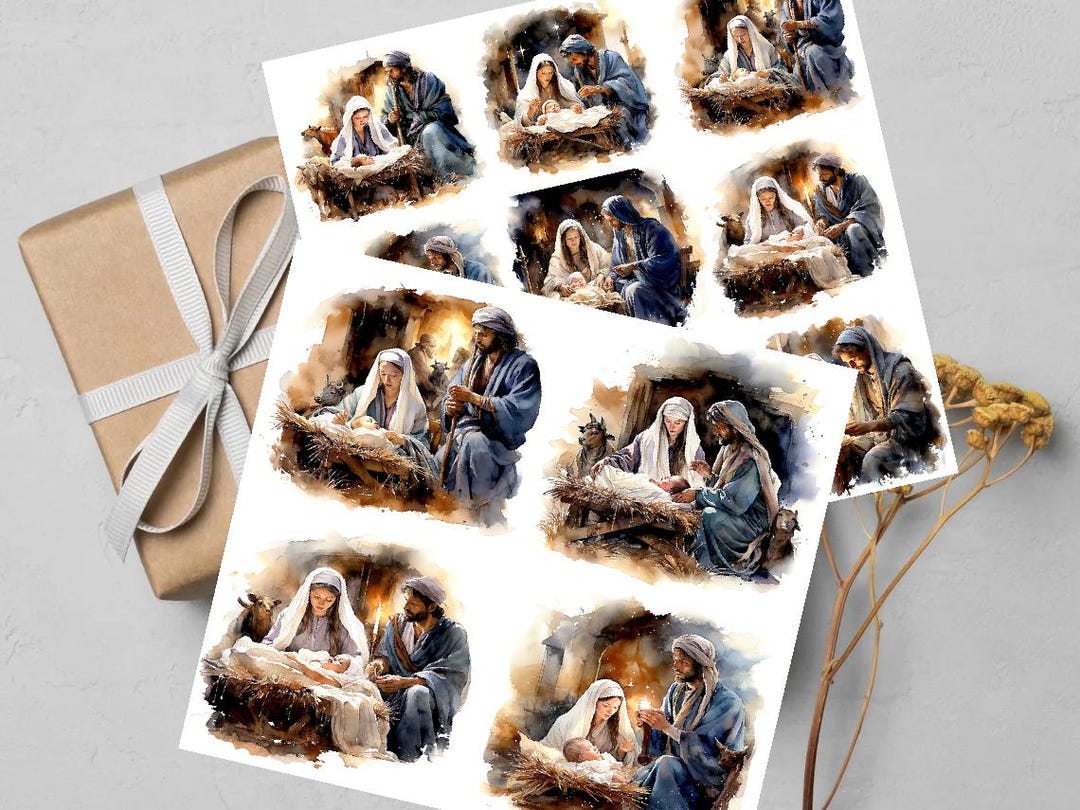 Vintage Christmas Nativity Scene Rice Paper for Decoupage - A4 Size ...
