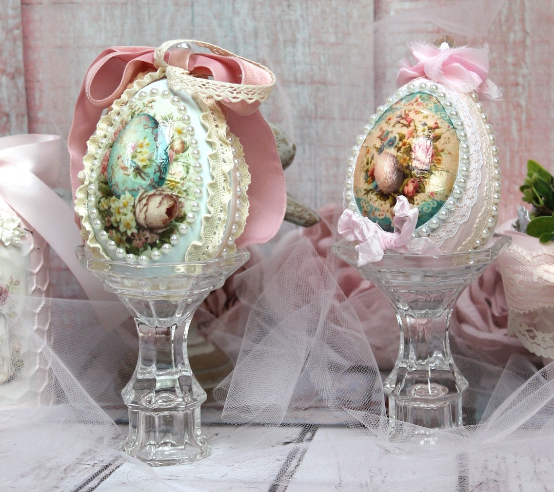 Shabby Chic Vintage Spring Decor, Easter Robbins Eggs, Easter Decor ...