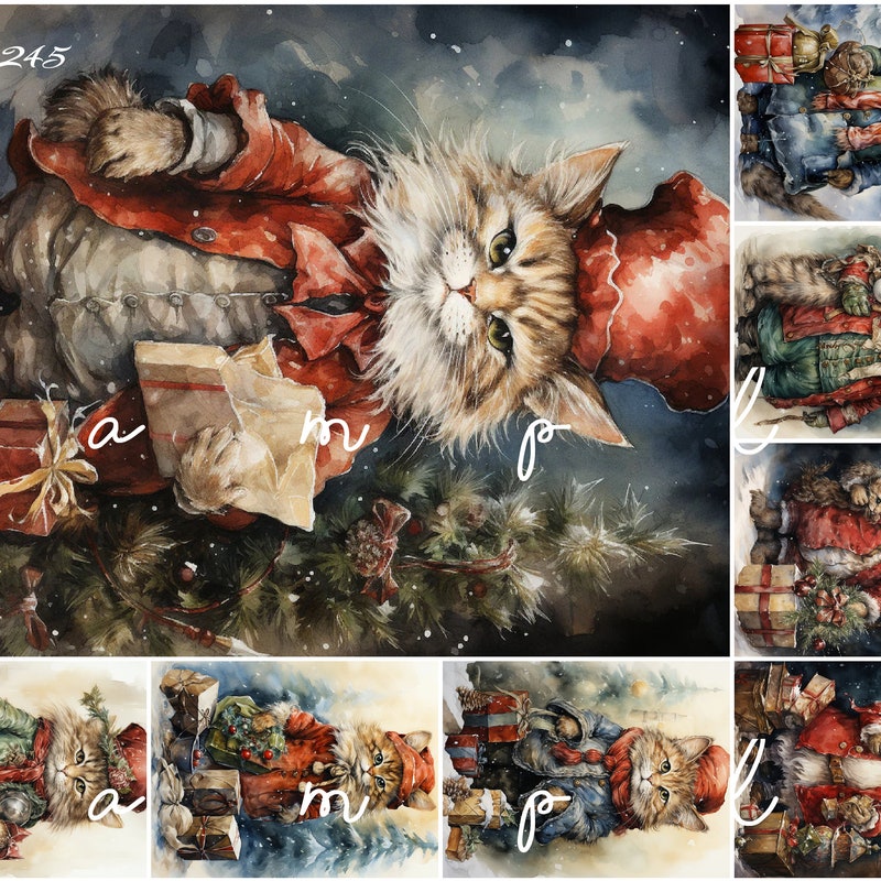 Decoupage Cat - Etsy