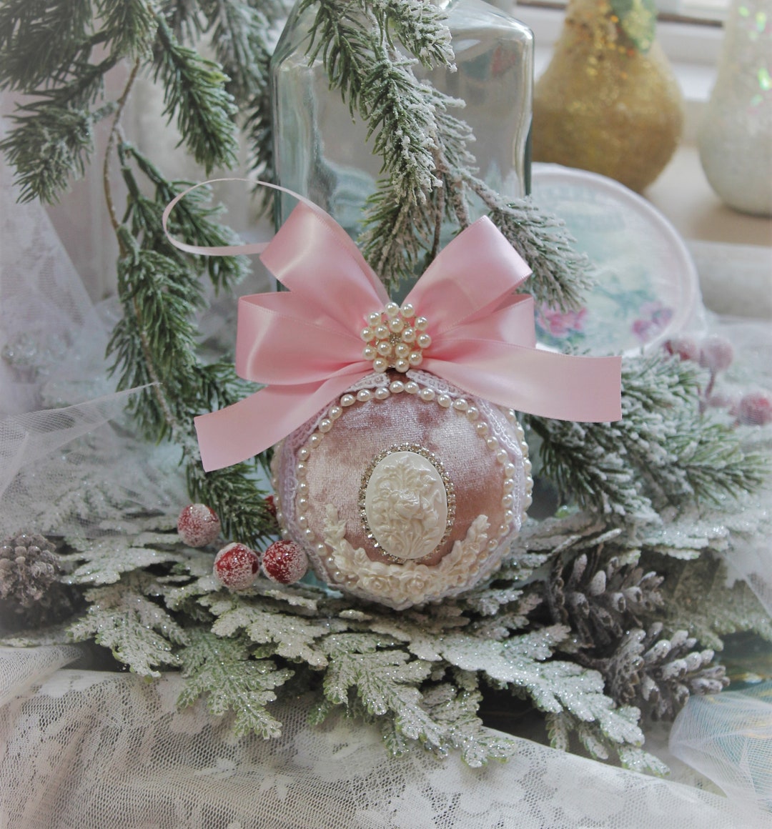 Shabby Chic Vintage Christmas Tree Ornament Handmade Xmas - Etsy