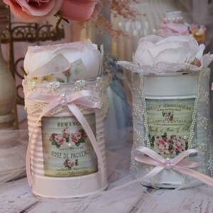 Shabby Chic Vintage Painted Decoupage Floral French Label Set - Etsy