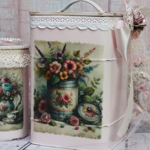 Shabby Chic Vintage French Country Cottage Style Large Storage Metal ...