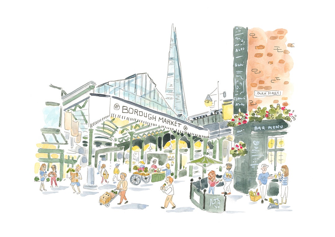Print Borough Market London | Food Market Print | Poster | Gift Foodies ...