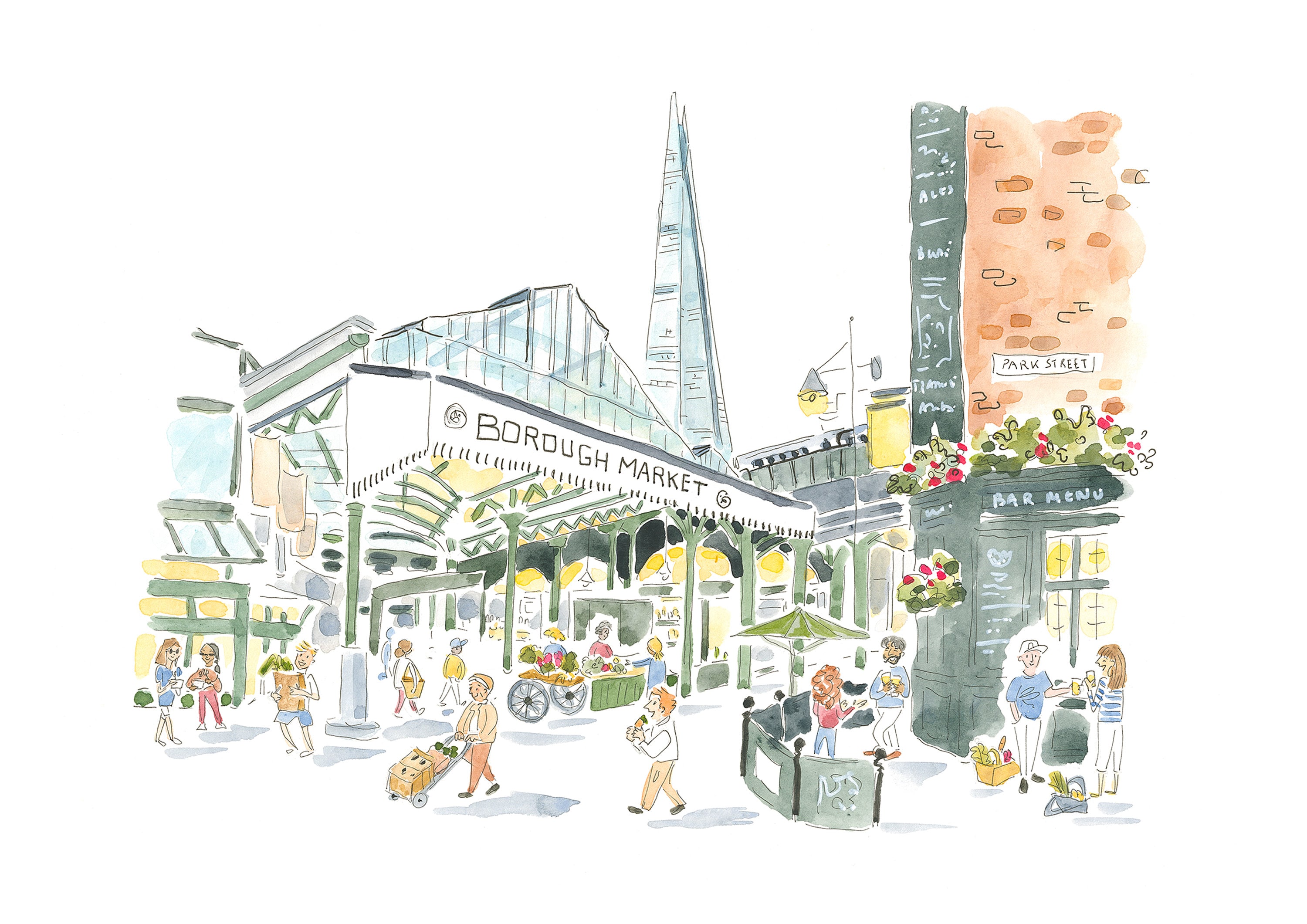 Print Borough Market London Food Market Print Poster Gift Foodies ...