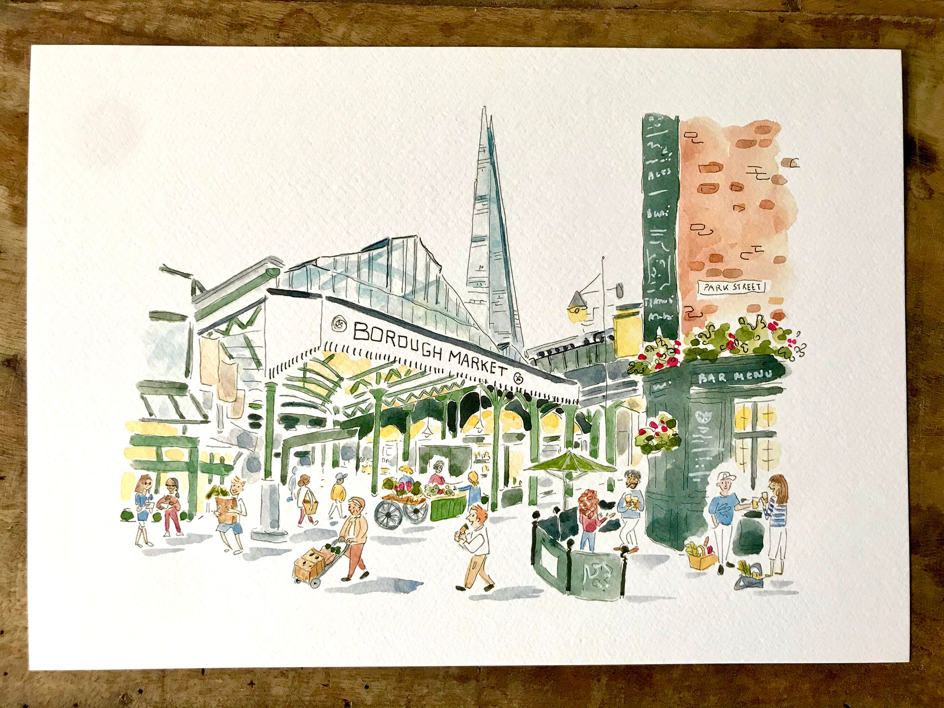 Print Borough Market London Food Market Print Poster Gift Foodies ...