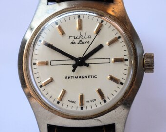 1960's RUHLA ANTIMAGNETIC Vintage GDR Wristwatch, Working Mechanical ...