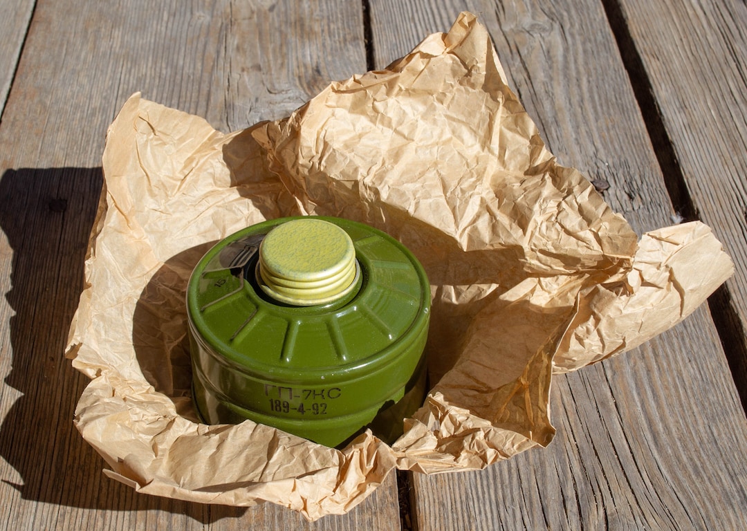 GP-7 Soviet Gas Mask Filter Carbon 40 Mm NEW, Military Gas Mask Filter ...