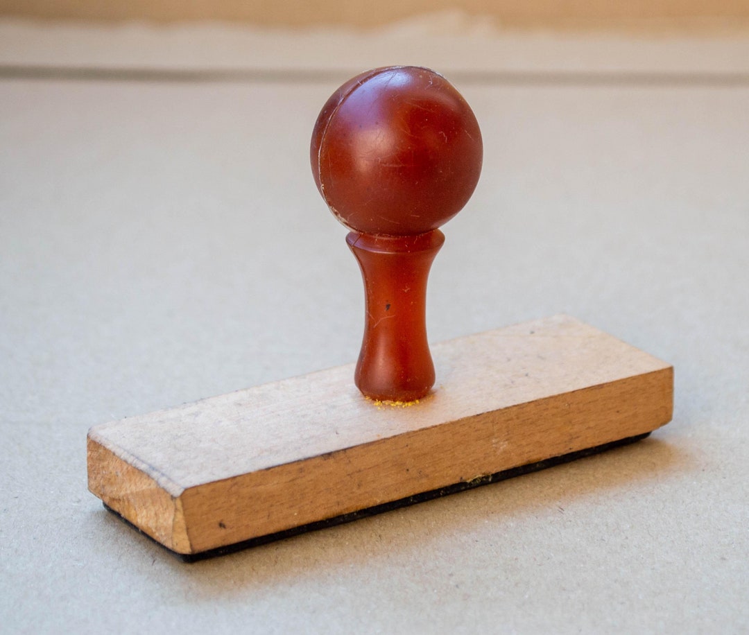 1960's Vintage Wooden Handle Stamp, Rubber Stamp, Communist Slogan ...