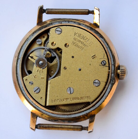 1950's KIENZLE ANTIMAGNETIC Vintage Gold Plated Wrist… - Gem