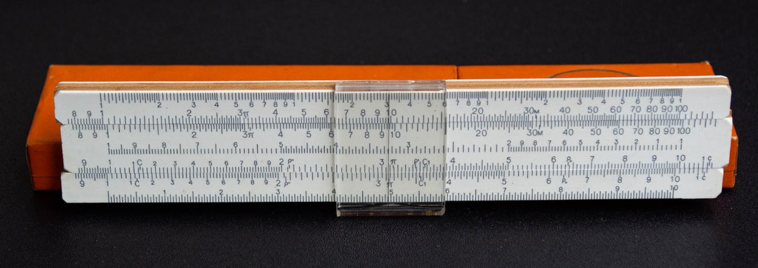 1970's Vintage Soviet Slide Line With Box, Russian Logarithmic Slide ...