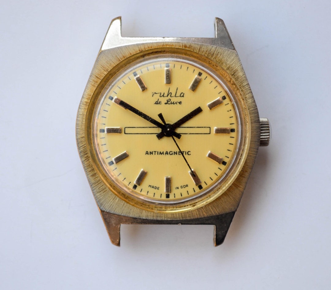 1970's RUHLA DE LUXE Vintage Wristwatch, Mechanical German Watch Ruhla ...
