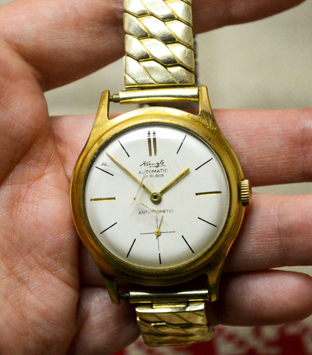 1960's KIENZLE AUTOMATIC 21 Jewels Vintage Working Mechanical German ...
