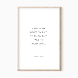 Hard Work Print | Motivational Print | Printable Office Decor | Digital ...