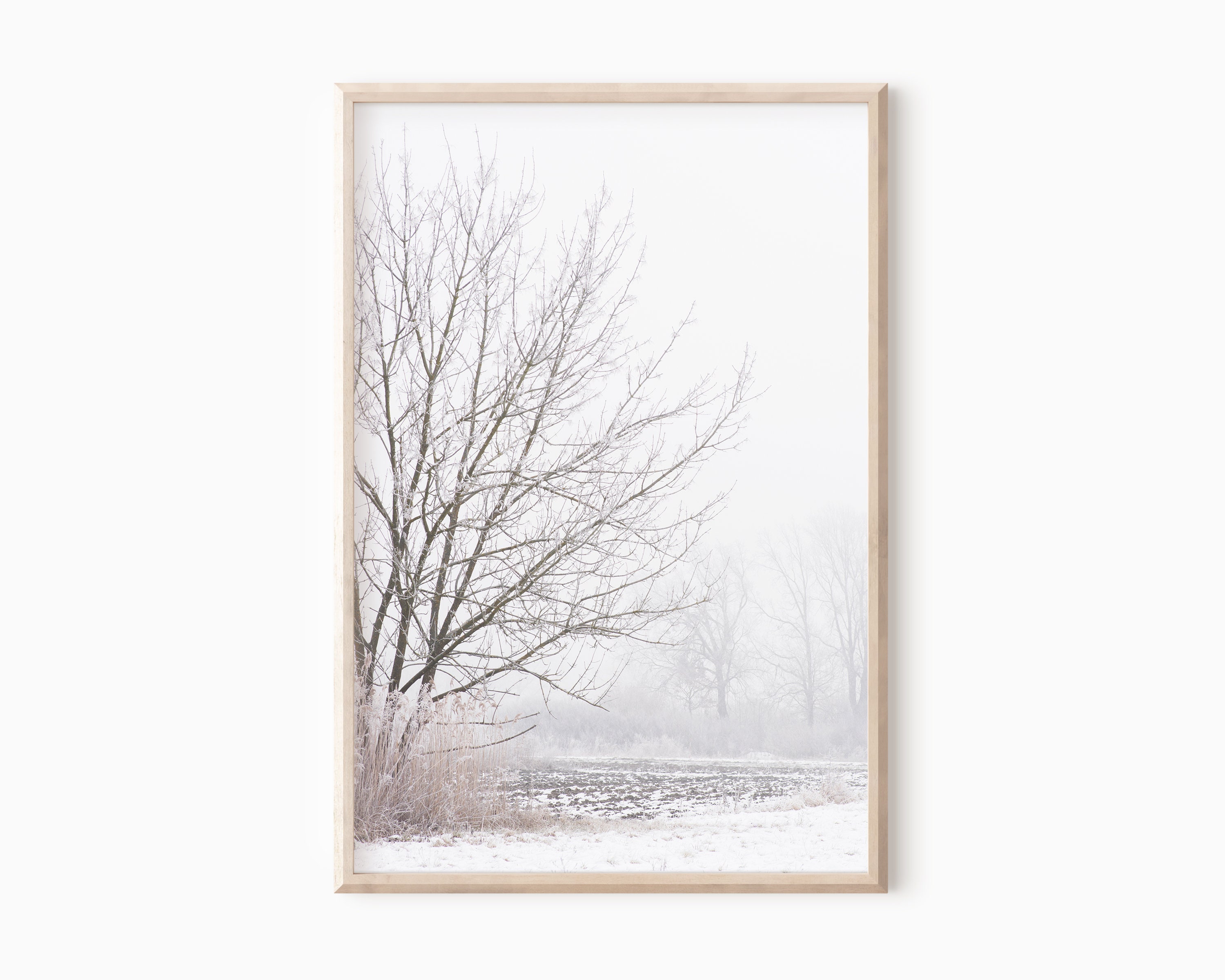 Tree Print Winter Landscape Christmas Decor Printable Wall Art - Etsy