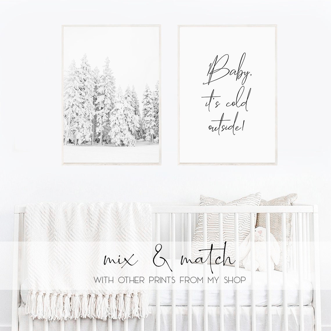 Baby It's Cold Outside Wall Art Christmas Gallery Wall - Etsy