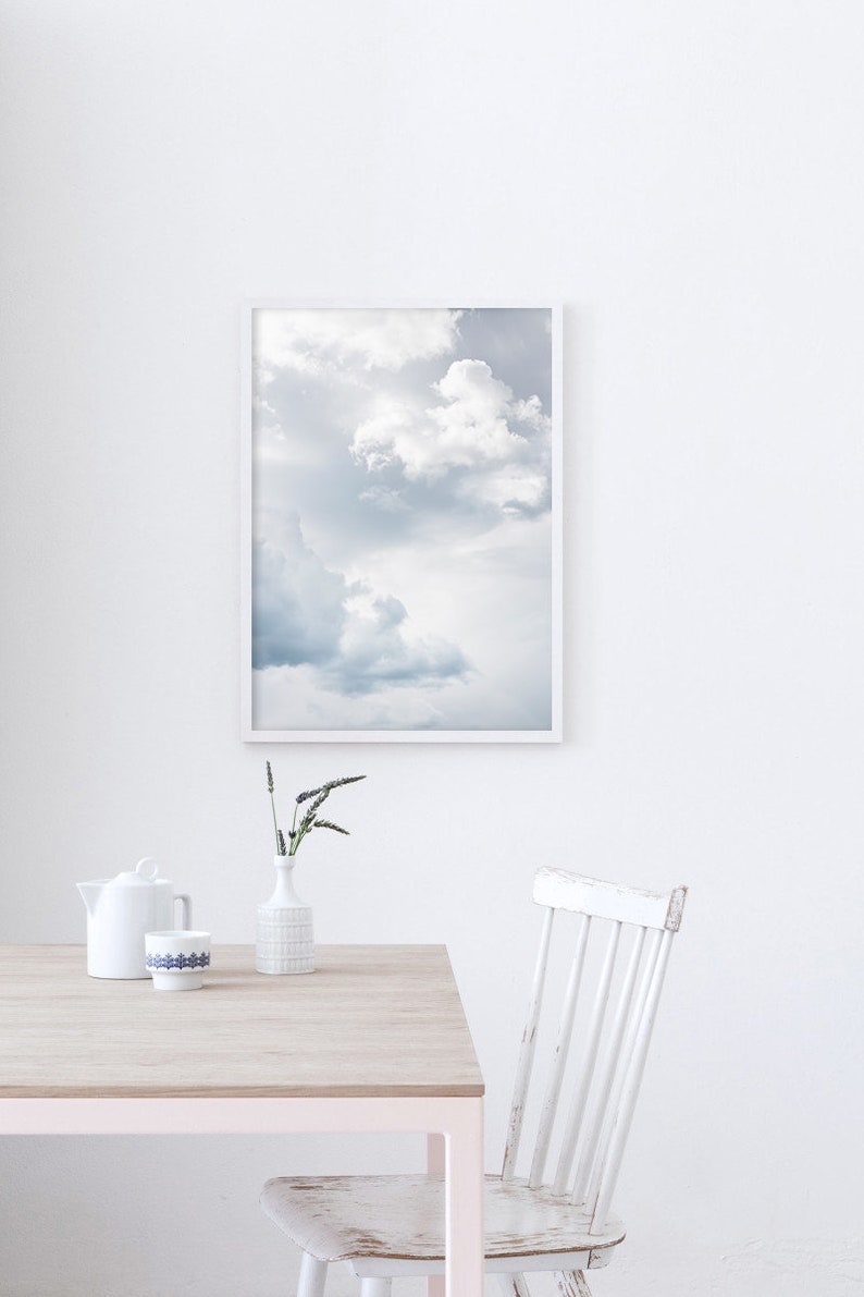 Cloud Print Light Blue Photo Downloadable Prints Printable | Etsy