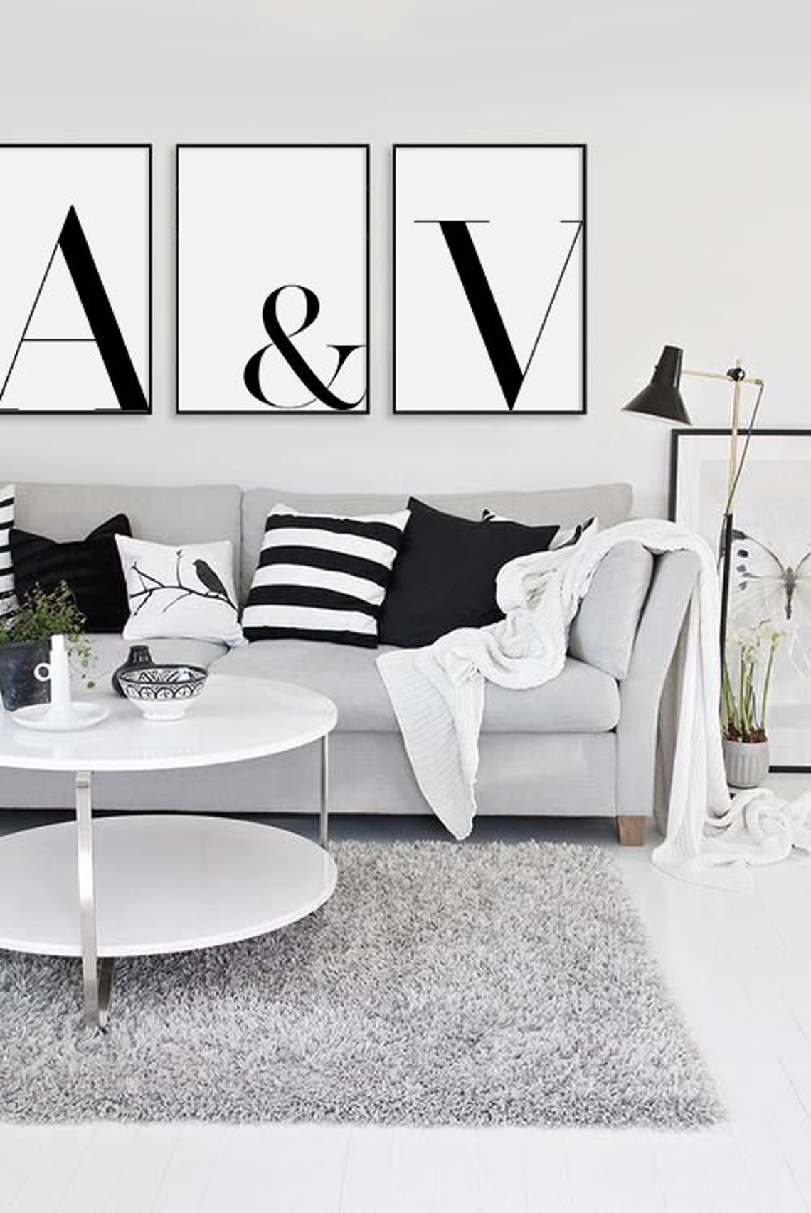 Custom Letters Print Set of 3 Personalized Gift Initial Print - Etsy