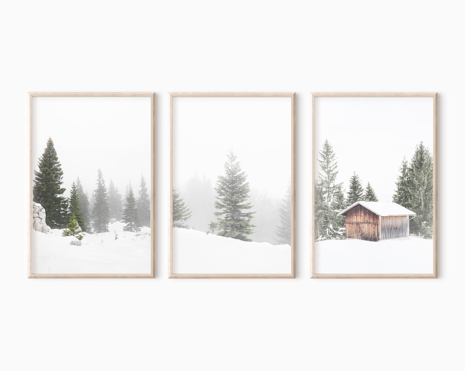 Winter Prints Set of 3 Snowy Landscape Photography Digital - Etsy