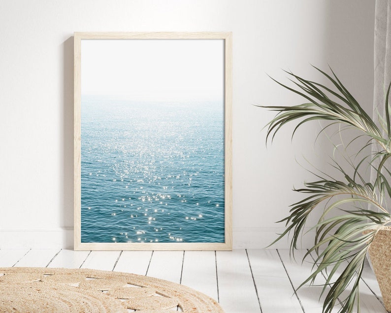 Blue Ocean Wall Art Beach Print Downloadable Art Sea - Etsy