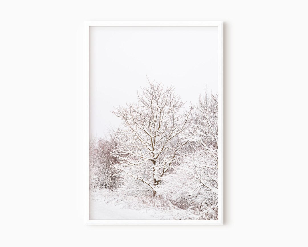 Snowy Tree Art | Winter Forest Landscape | Printable Snow Photography ...