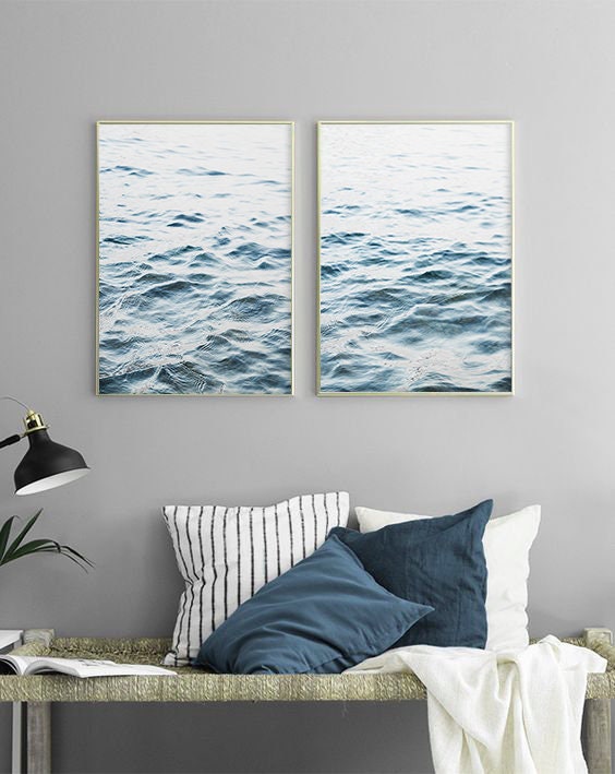 Ocean Print Set of 2 Printable Blue Water Print DOWNLOAD - Etsy