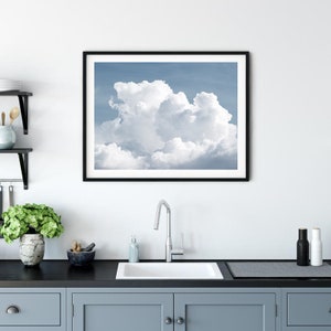 Cloud Art Print | Light Blue Sky Photography | Cloud Print | Blue Wall ...