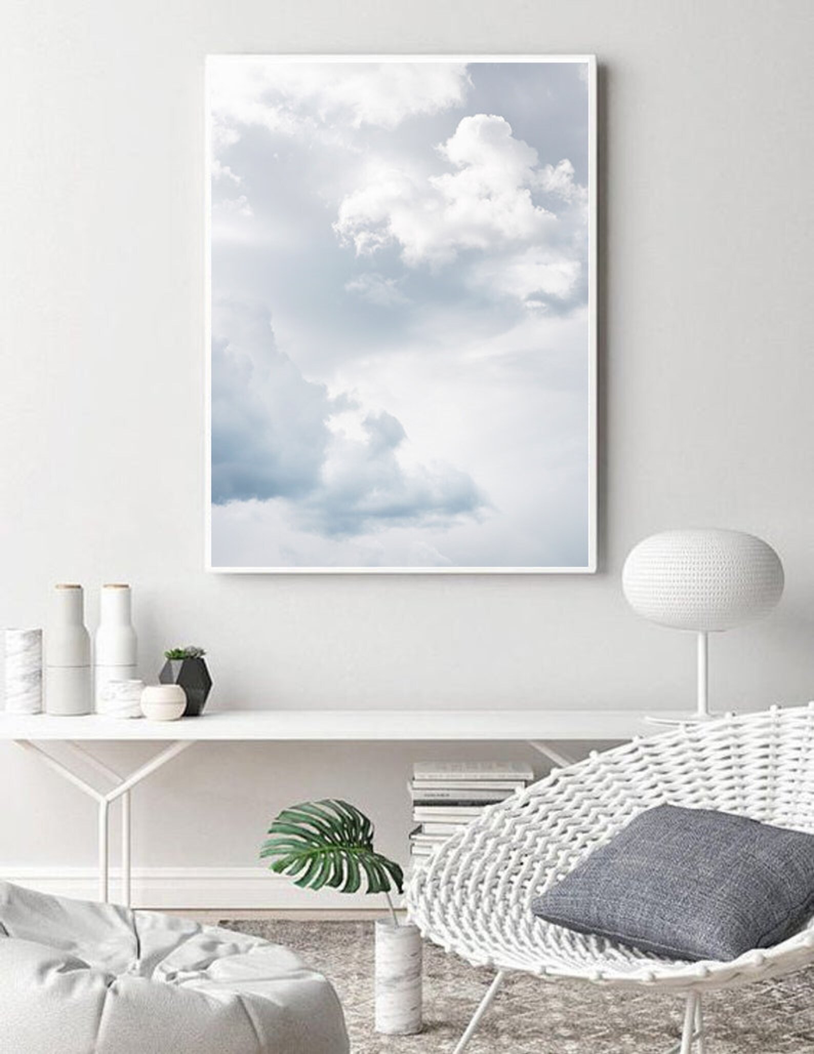 Cloud Print Light Blue Photo Downloadable Prints Printable | Etsy