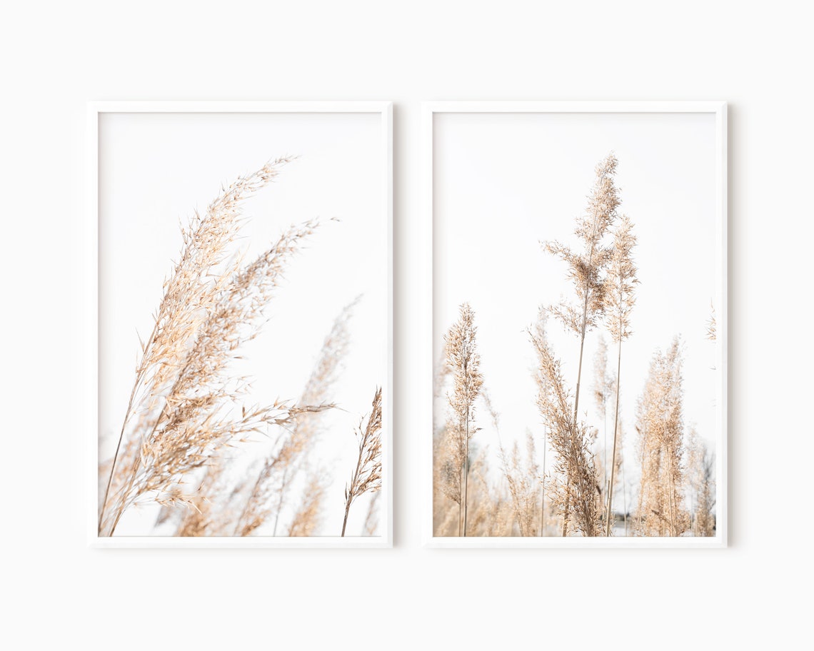 Printable Wall Art Set of 2 Grass Prints Downloadable Prints | Etsy