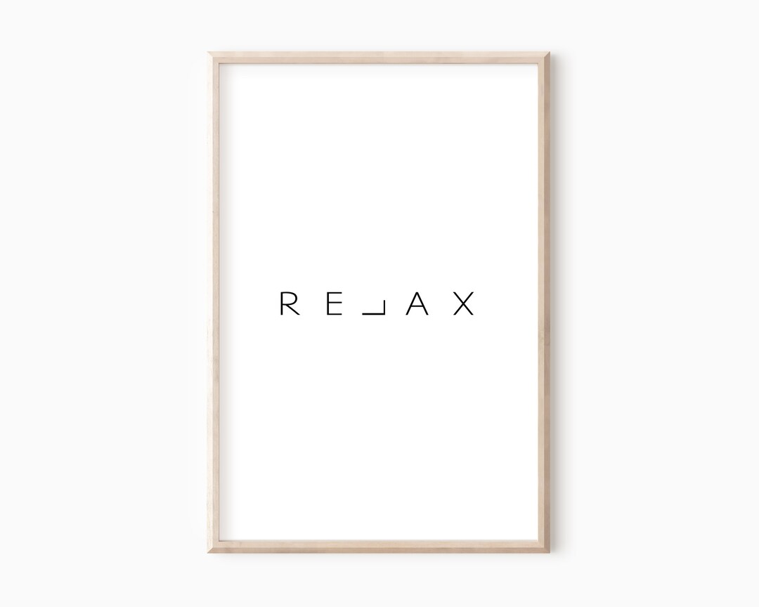 Relax Print Modern Minimalist Relax Poster Office Wall Art Bathroom ...