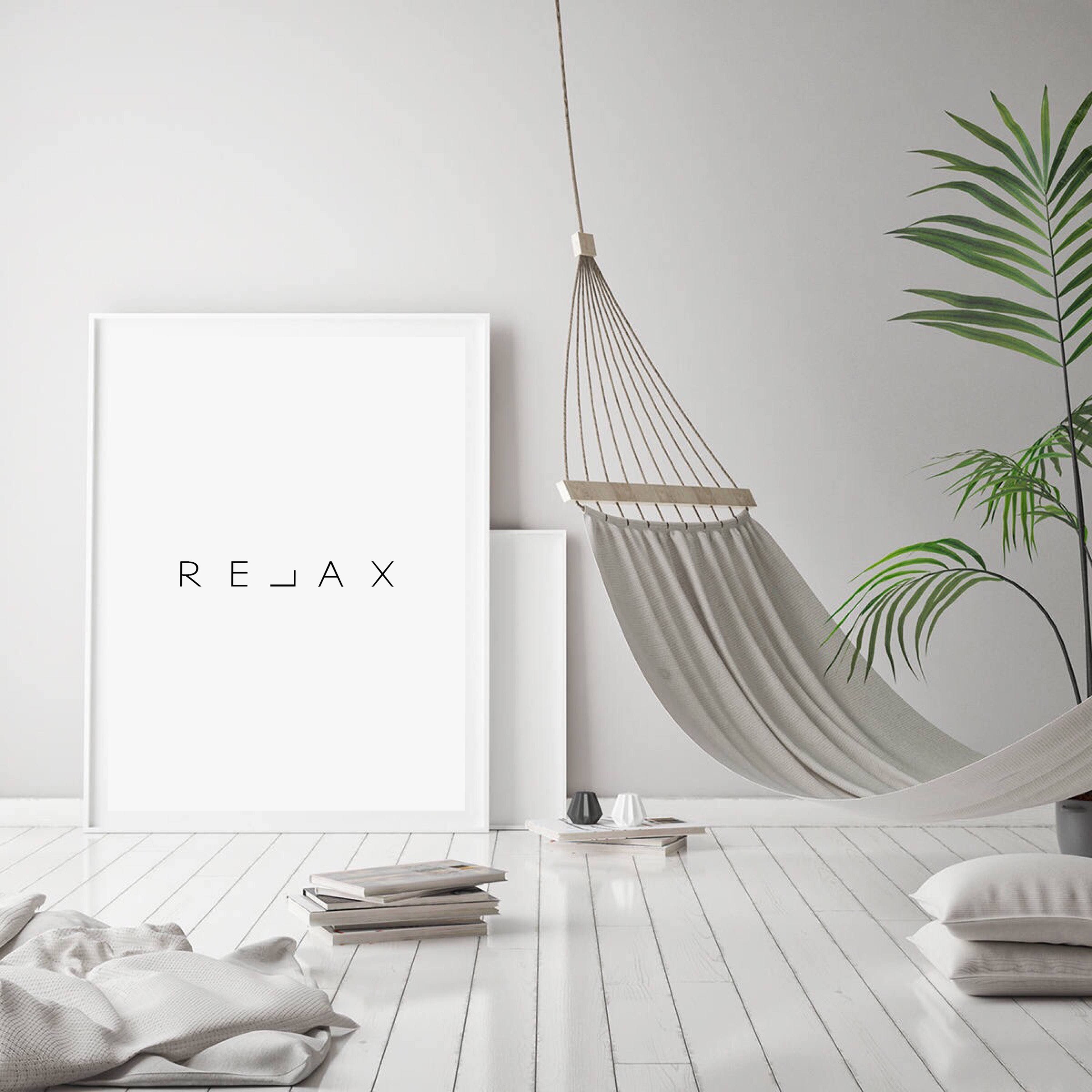 Relax Print Modern Minimalist Relax Poster Office Wall Art - Etsy