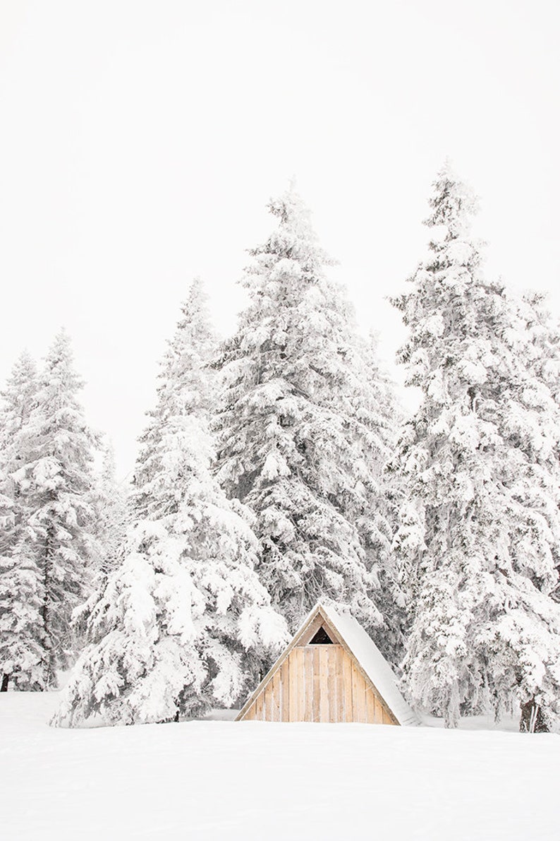 Winter Snowy Trees Poster Set Of 3 Winter Prints Ski Print | Etsy