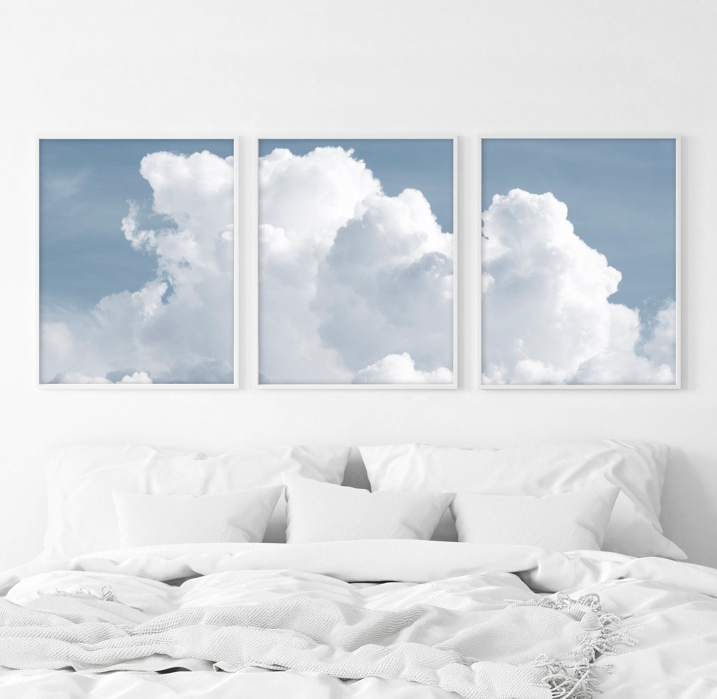 Cloud Photo Print Set of 3 Blue Sky Print Modern Wall Art - Etsy