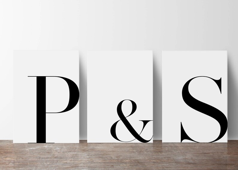 Custom Letters Print Set of 3 Personalized Gift Initial Print - Etsy