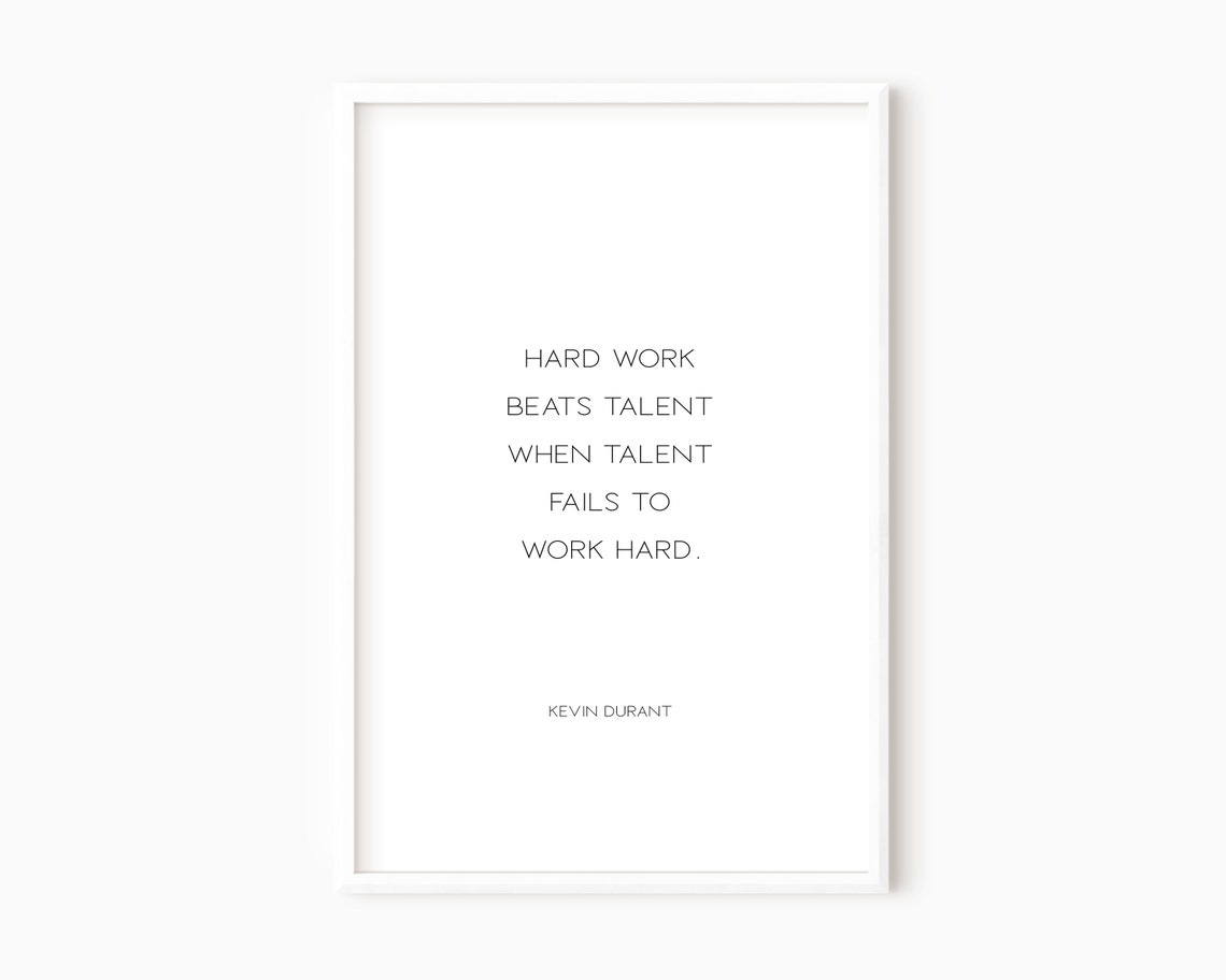 Hard Work Print | Motivational Print | Printable Office Decor | Digital ...