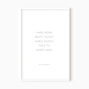 Hard Work Print | Motivational Print | Printable Office Decor | Digital ...